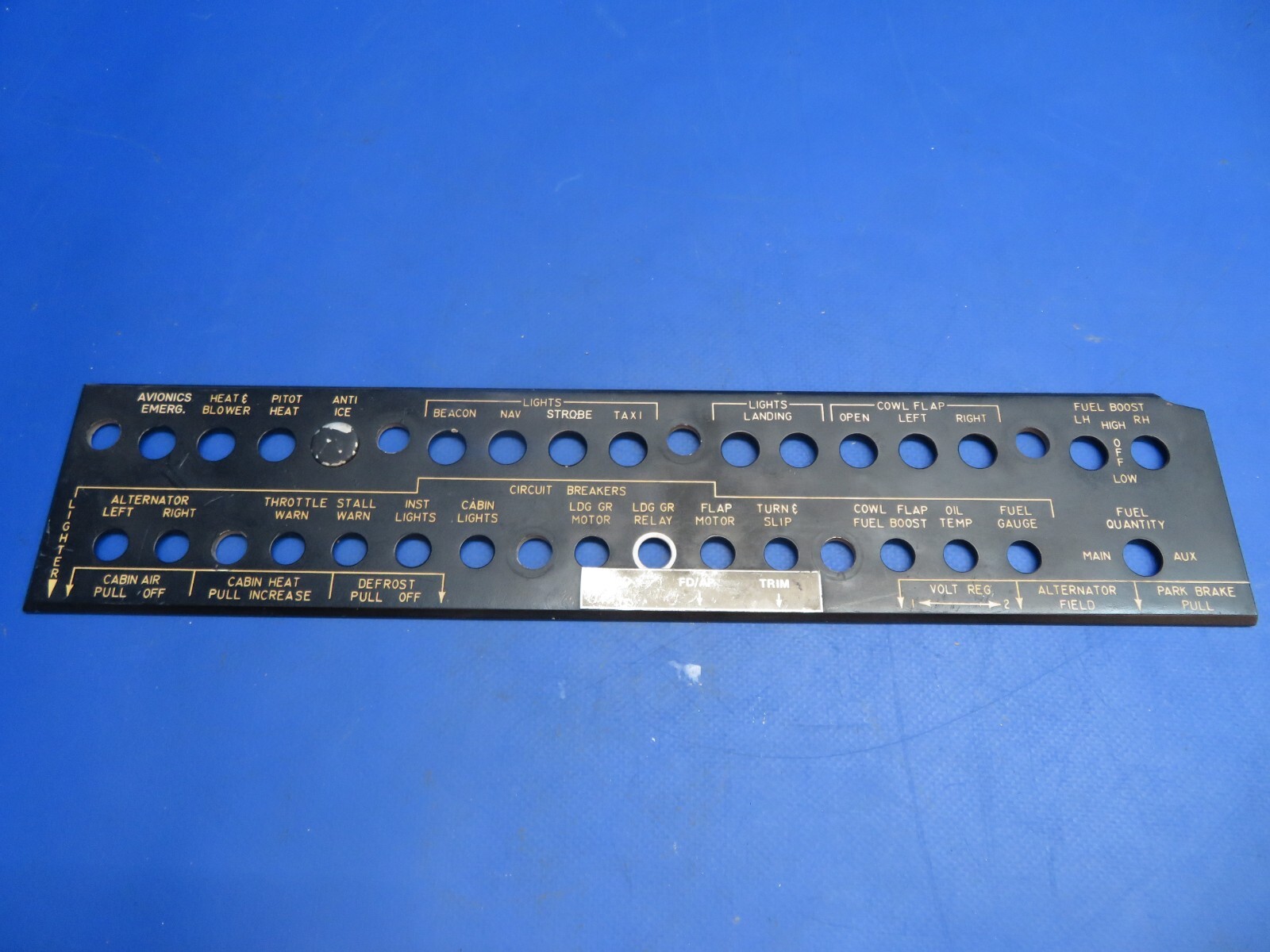 Beech 95-B55 Baron Circuit Breaker Sub Panel Assy LH P/N 96-324062-1 ...