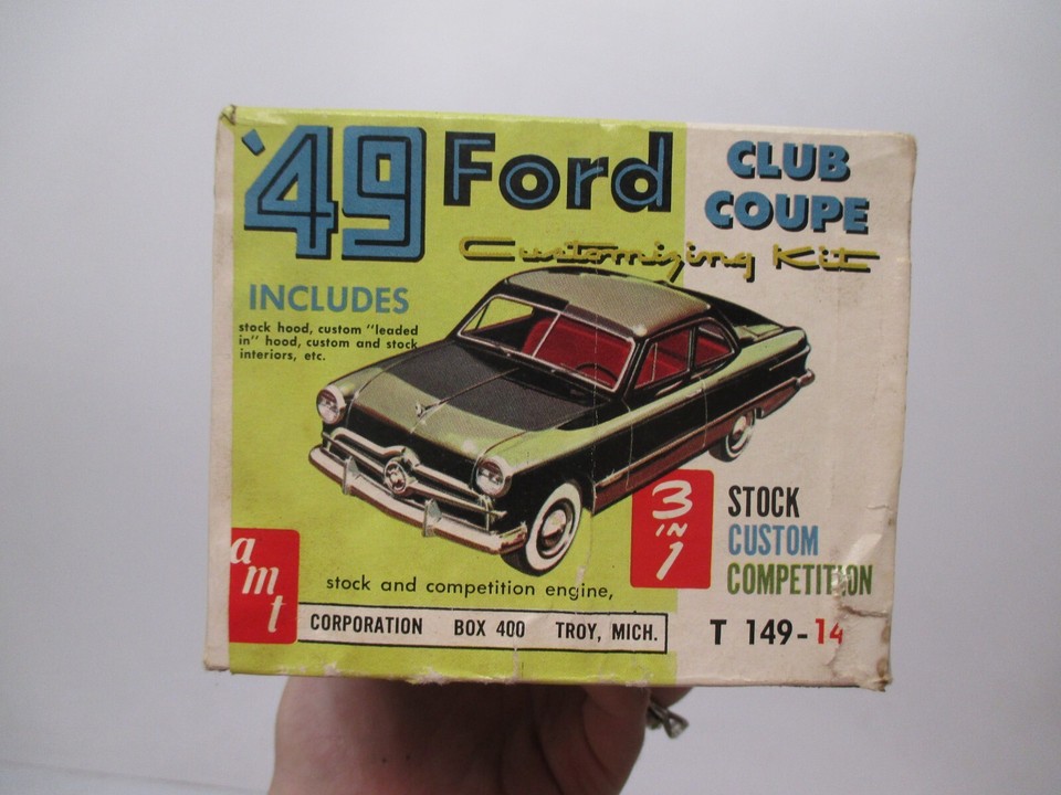 Vtg AMT T149-149 3 in 1 Customizing Kit 1949 Ford Club Coupe Plastic ...