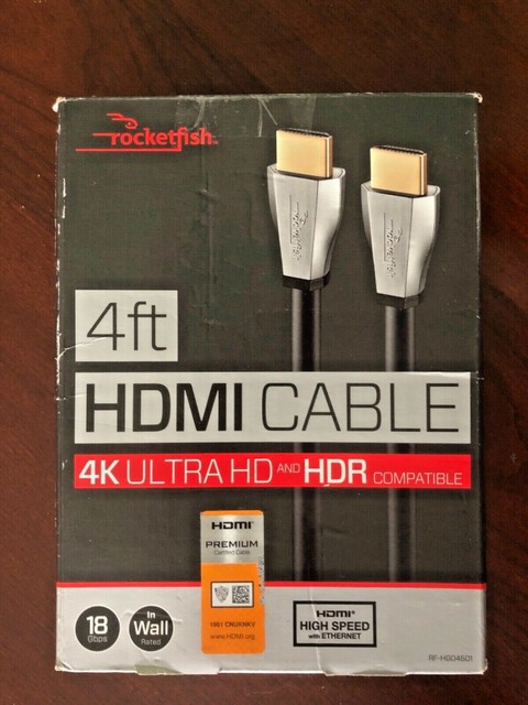Rocketfish RF-HG01501 1.5 ft. 4K UltraHD/HDR In-Wall Rated HDMI Cable ...