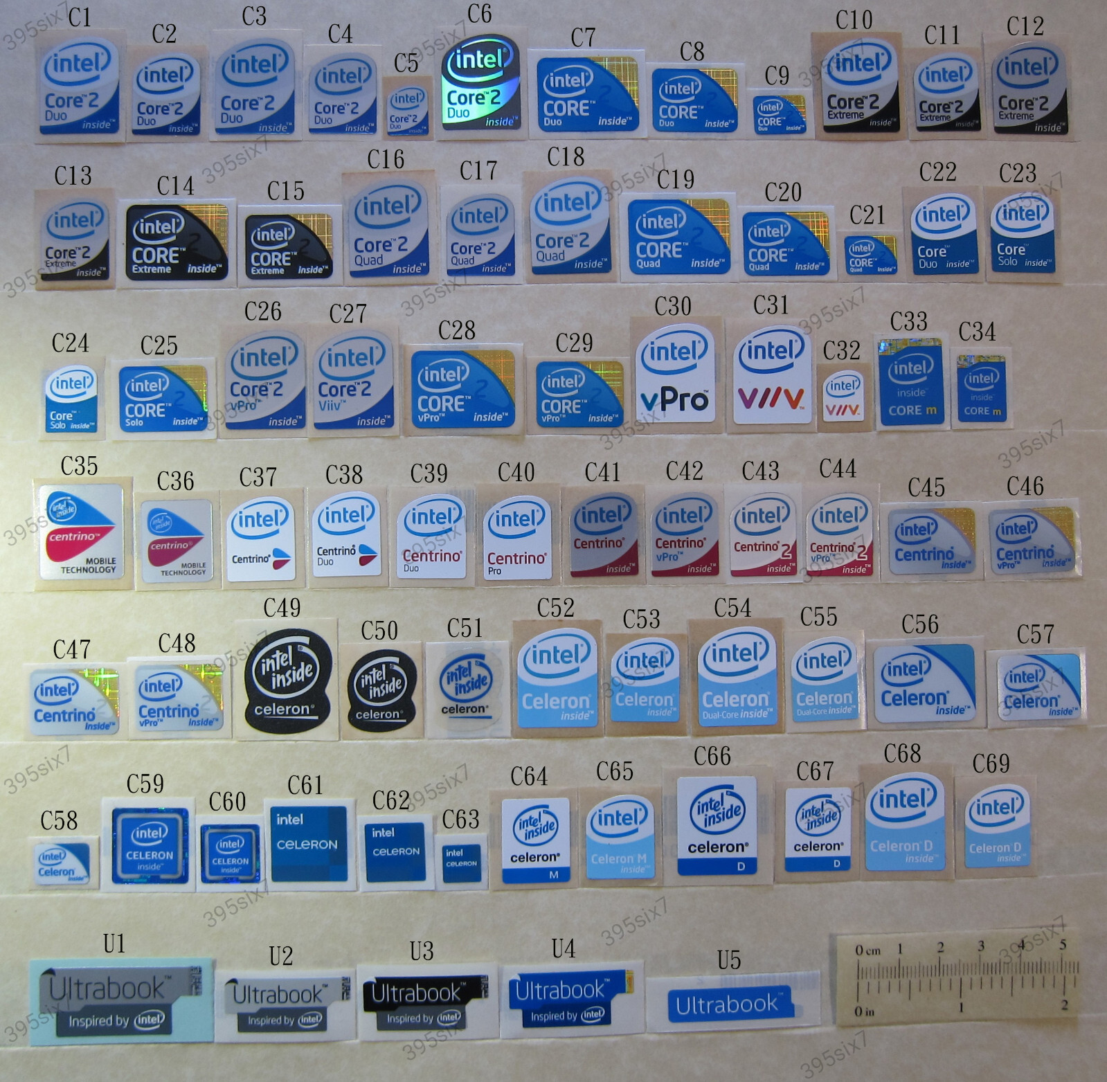 i3 i5 Xeon Core 2 duo Extreme iris Geforce RTX Centrino Celeron sticker ...