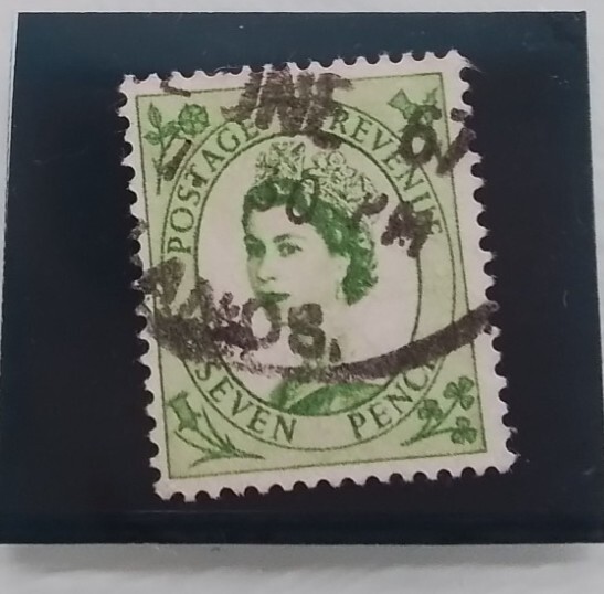stamp GREAT BRITAIN 1955 QEII definitive seven pence 7d green UNH | eBay