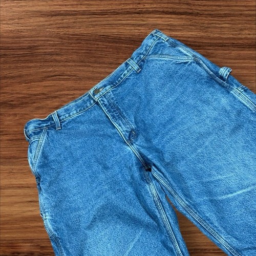 Carhartt B236 DST Flannel Lined Washed Denim Dungaree Fit Carpenter 42 ...