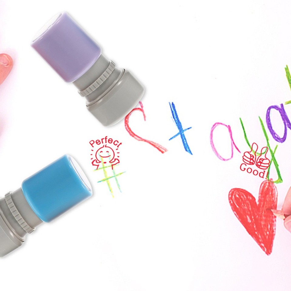 4Pcs Kid Stampers Teacher Essential Photosensitive Seals Teacher Tools ...