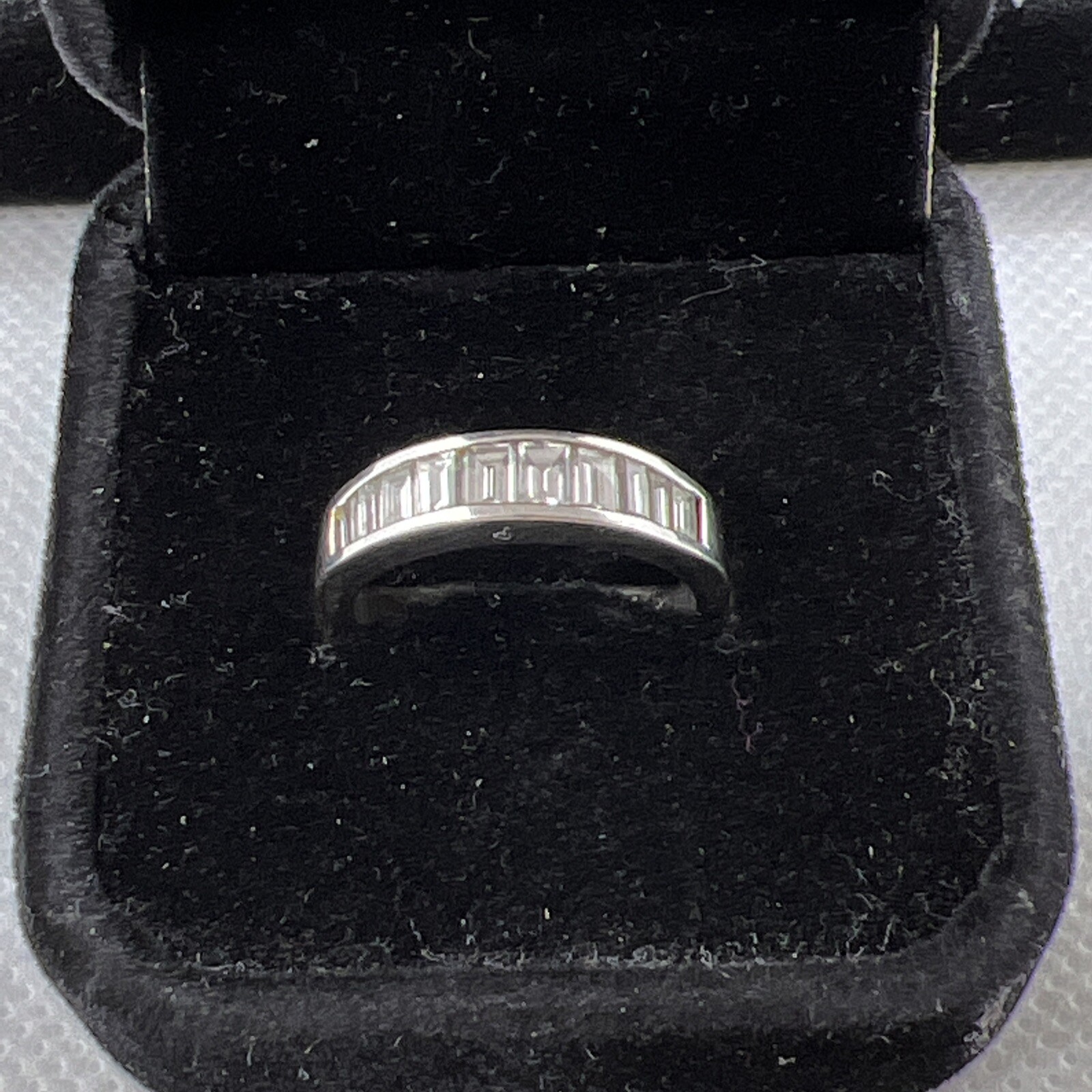 14K White Gold Channel Set 1.00CT Diamond (SI,F) Wedding Band Ring 4.7g ...