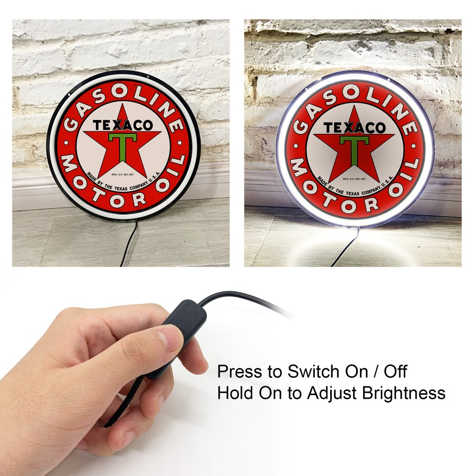 Texaco Gasoline Gas Oil NEON SIGN - Vintage Garage Wall Decor Lamp 12 ...