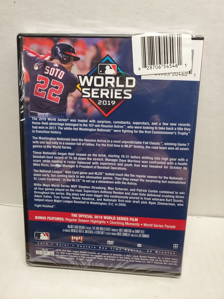 MLB Presents 2019 World Series Champions Washington Nationals DVD - New ...