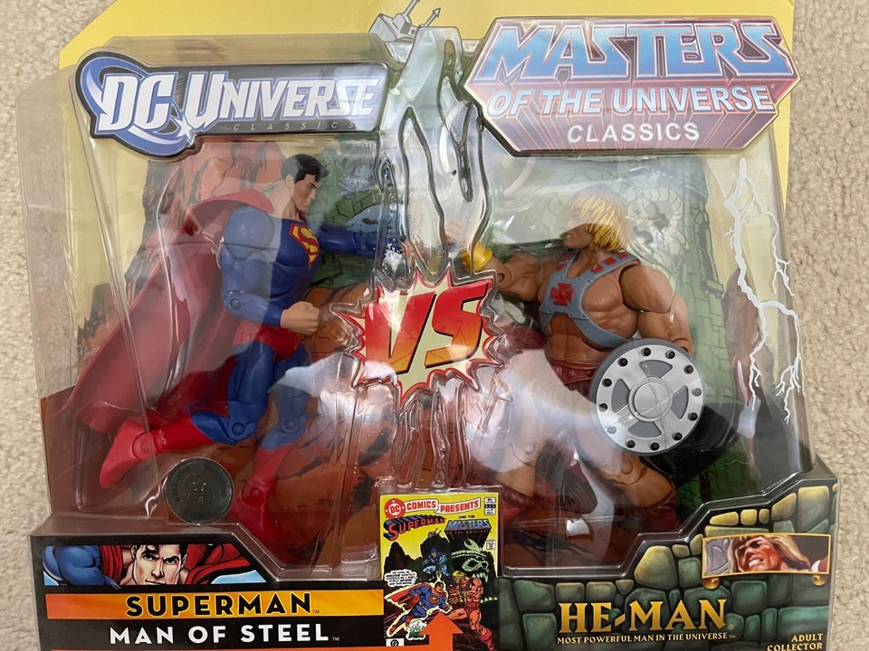 Mattel DC Universe vs MOTU Classic SUPERMAN vs HE-MAN 2 Pack Exclusive ...
