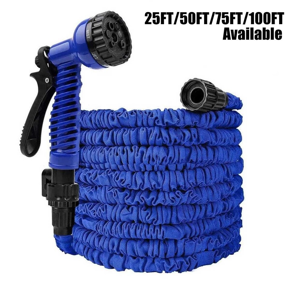 Garden Hose 100ft Water Hose for Garden, Outside Yard, 7 Function Spray ...