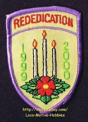LMH PATCH Badge 1999 REDEDICATION 2000 Three Candles Flower GIRL SCOUTS ...