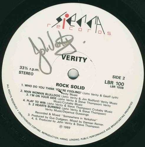 Verity - Rock Solid (LP, Album) | eBay