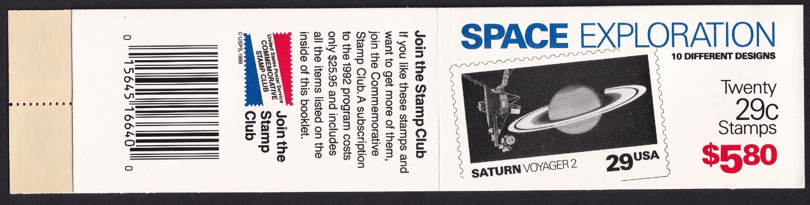 Scott #BK192 (2568-2577) Space Exploration (Saturn) Booklet of 20 ...