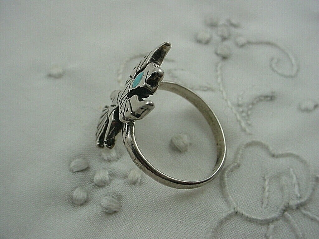 Sterling Silver Native American ZUNI Knifewing Turquoise Ring Size 6.25 ...