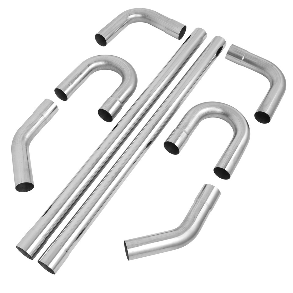 8Pcs 2.5" OD Straight Bend DIY Custom Mandrel Exhaust Pipe Kit For ...