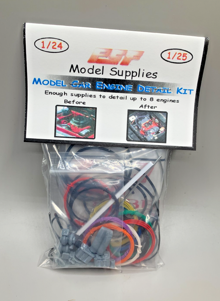 1/25 Model Car Engine Detail Kit Spark Plug Wire Braided Line 3D Parts ...
