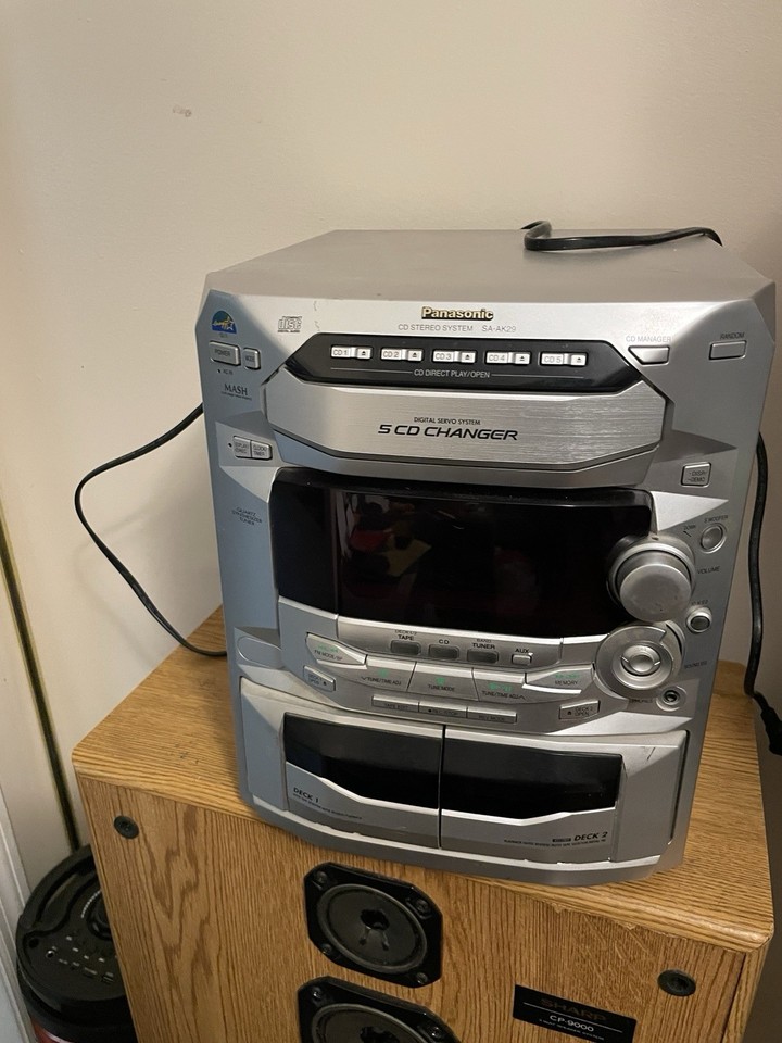 Panasonic SA-AK29 5 CD Changer/Dual Cassette Deck Radio Stereo UNIT ...