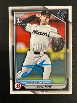 Aiden May Signed Card 2024 1st Bowman In Person IP Autograph Auto | eBay