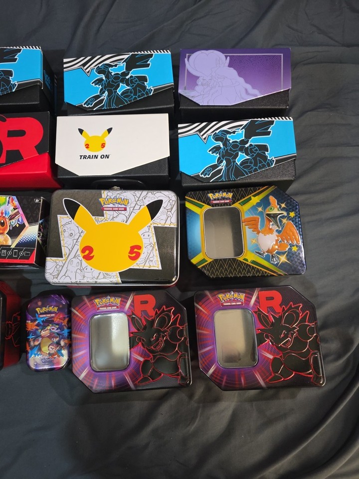 Pokemon EMPTY Elite Trainer Boxes ETB Prismatic Celebrations Tin Box ...