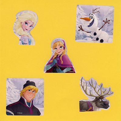 10 Frozen Shaped - Large Stickers - Favors - Anna, Elsa, Olaf, Kristoff ...
