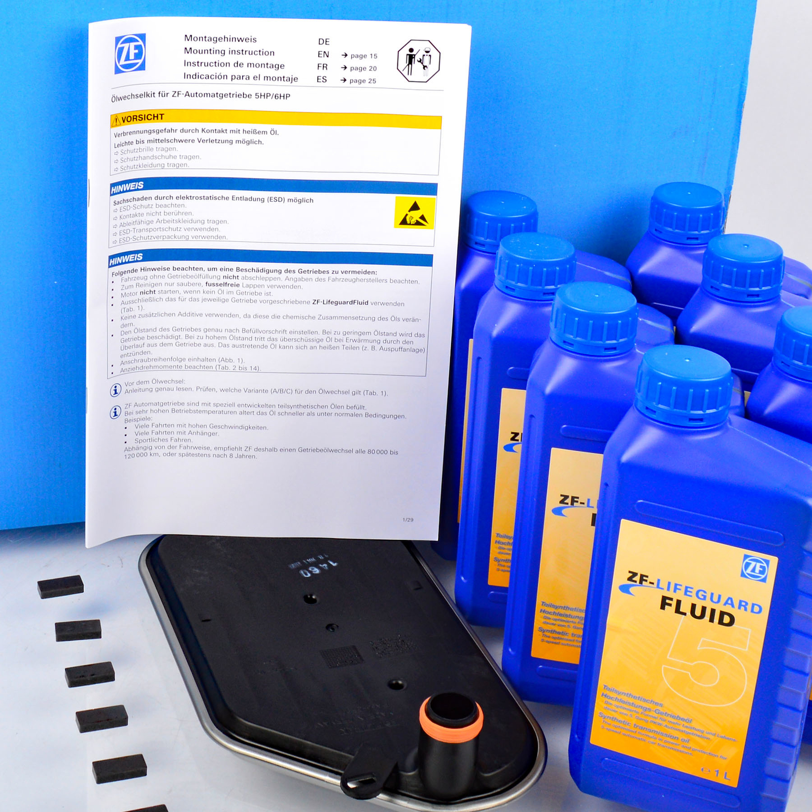 ORIGINAL ZF Ölwechsel Satz 7L Öl Automatikgetriebe 5HP19 für A4-A8 ...