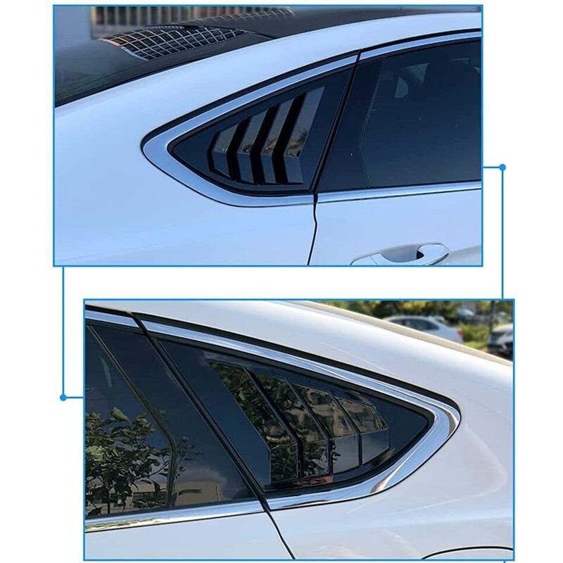 For Ford Mondeo Fusion 2013-2018 Pair Gloss Black Rear Side Window ...