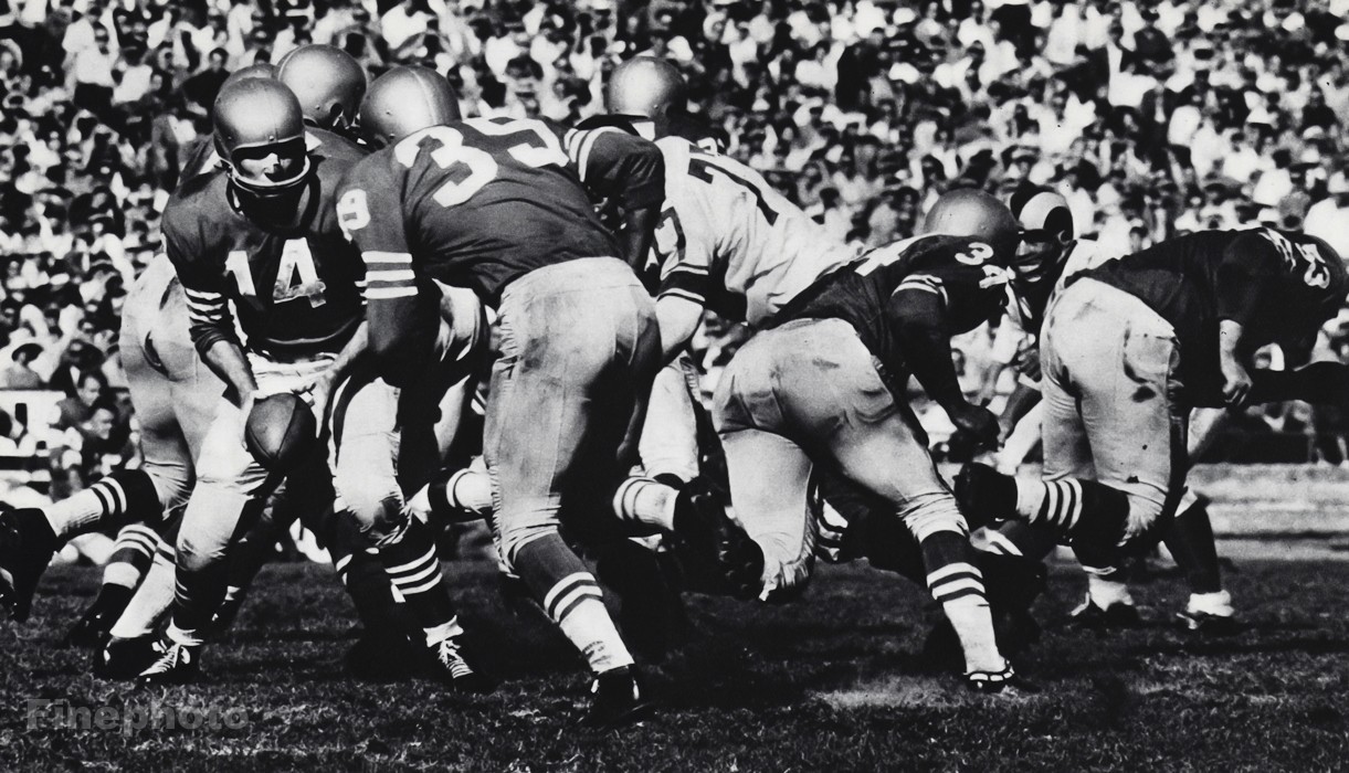1950s NFL FOOTBALL San Francisco Y.A. TITTLE & HUGH McELHENNY Photo Art ...
