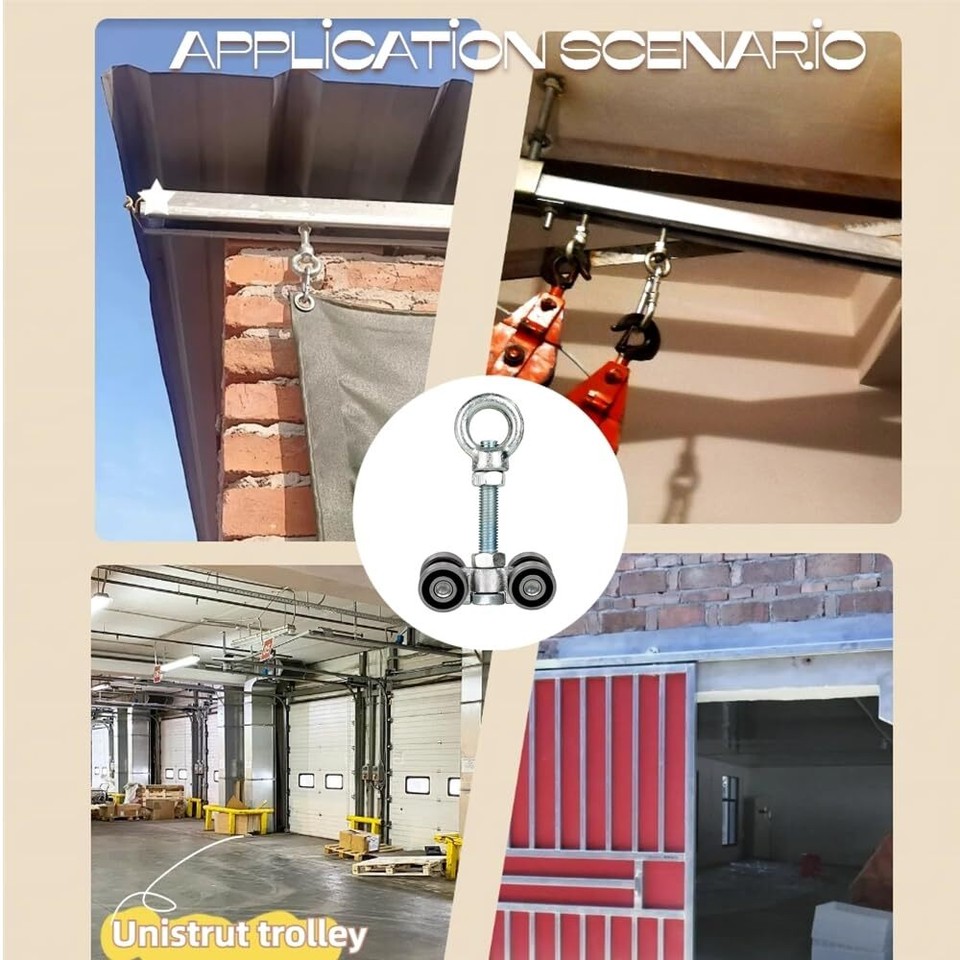 4 Wheel Unistrut Trolley Silent Trolley Assembly Rollers Unistrut ...