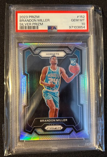2023-24 Panini Prizm Silver Brandon Miller Rookie RC #152 PSA 10 GEM ...