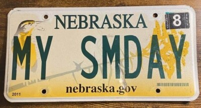 MY SMDAY Vanity License Plate Nebraska My Some Day SM DAY Social Media ...