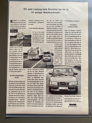 Saab 900 Turbo Oldtimer Original 1982 Vintage Advert Werbung Reklame | eBay