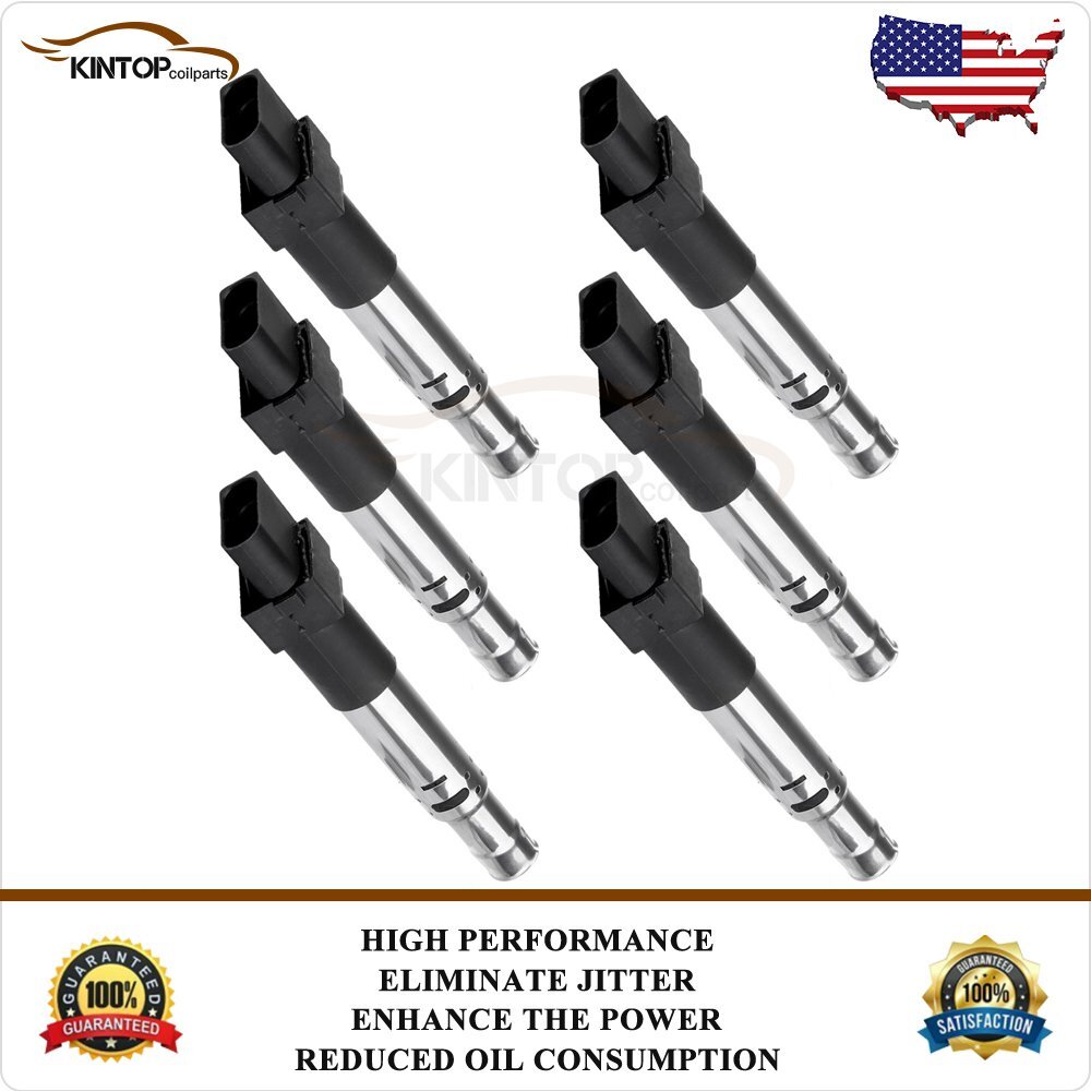 6 Ignition Coils Pack For Porsche Cayenne V6 2008-2010 3.6L 2004-2006 3 ...