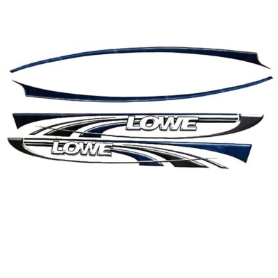 Lowe Boat Hull Graphic Decal | Deep-V Blue Black Stickers (Kit) | eBay