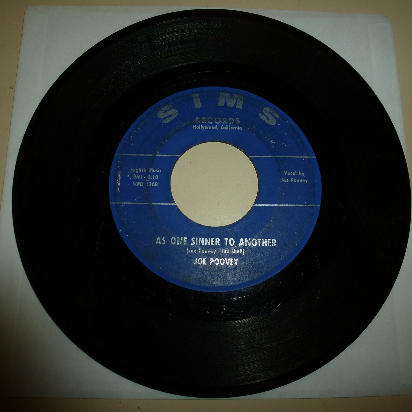 COUNTRY 45 RPM RECORD - JOE POOVEY - SIMS 126 | eBay
