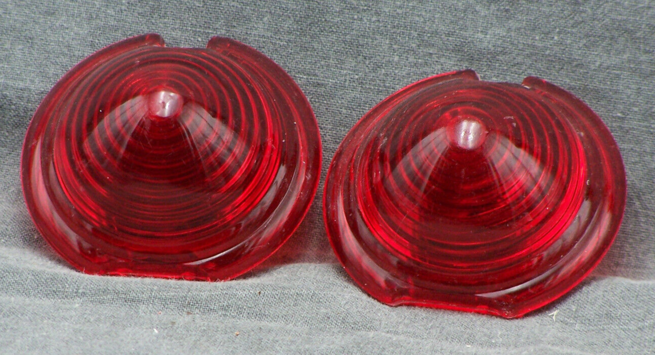 2 Vintage 2 1/8" Beehive Plastic Red Tail Light Lens Harley Davidson ...