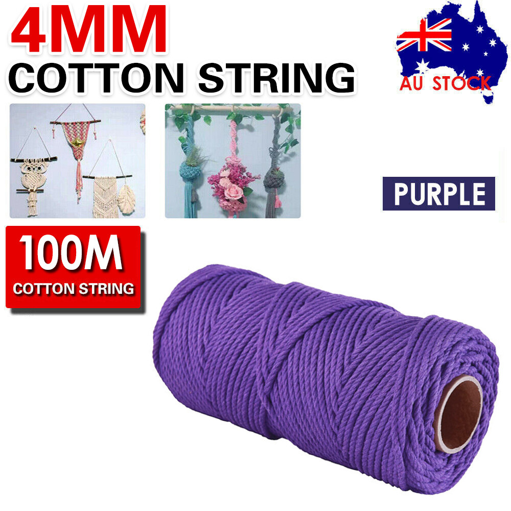 3mm/4mm Natural Cotton Twisted Cord Craft Macrame Artisan Rope Weaving ...