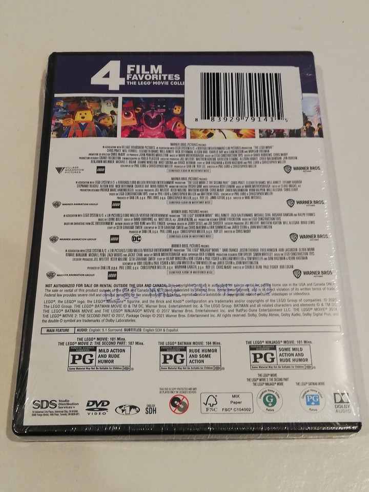 4 Film Favorites The Lego Movie Collection (DVD, 2021) | eBay
