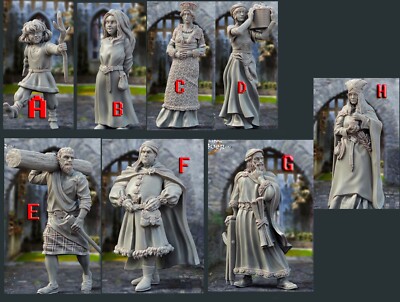 1/24 Resin Common people in medieval Europe Pick One Unassembled ...