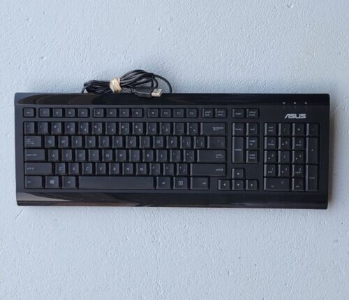 ASUS USB Keyboard Wired Black US Desktop Model #KB73211 Typing Computer ...