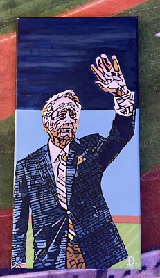 VIN SCULLY PERSONALLY OWNED CUSTOM ART FROM HIS HOME 12x24 ARTIST RICK ...