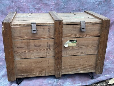 Huge Antique/Vintage wood chest/trunk Shipping Trunk | eBay