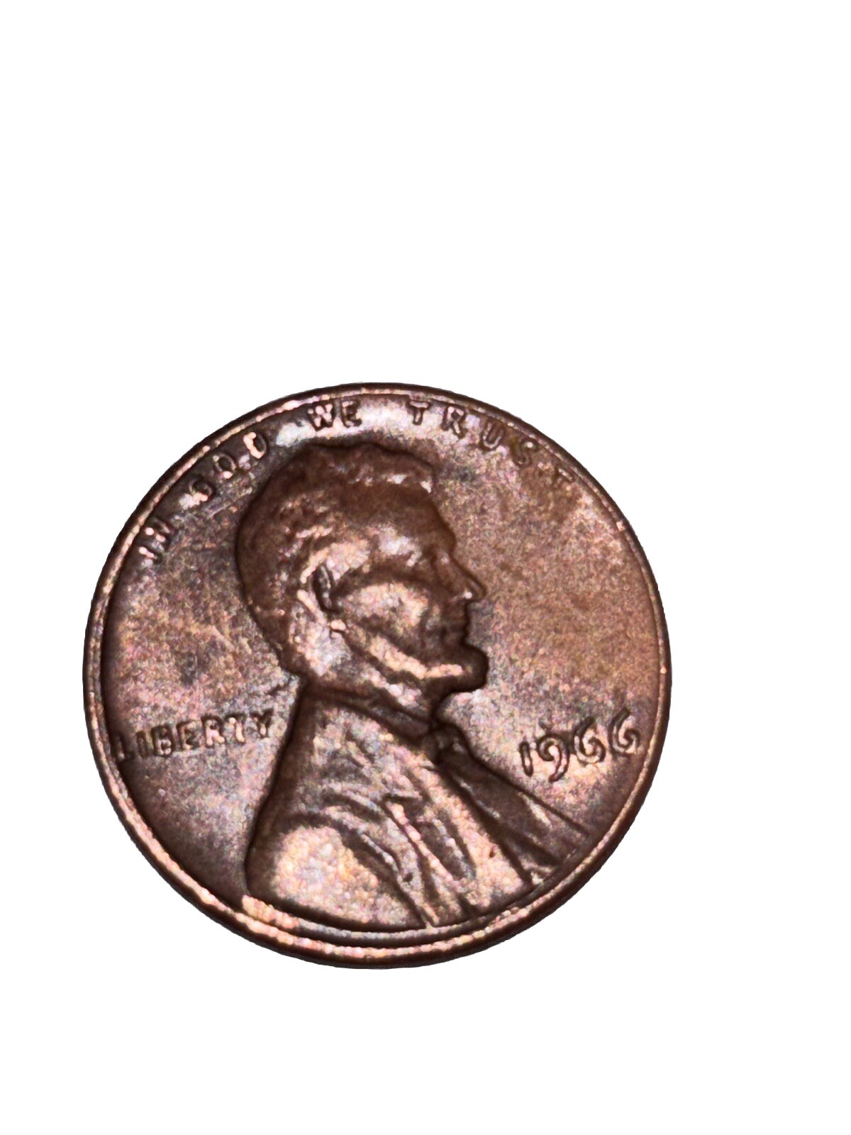 1966 Lincoln Memorial Penny Cent, No Mint Mark, L On The Rim, Rare Coin ...
