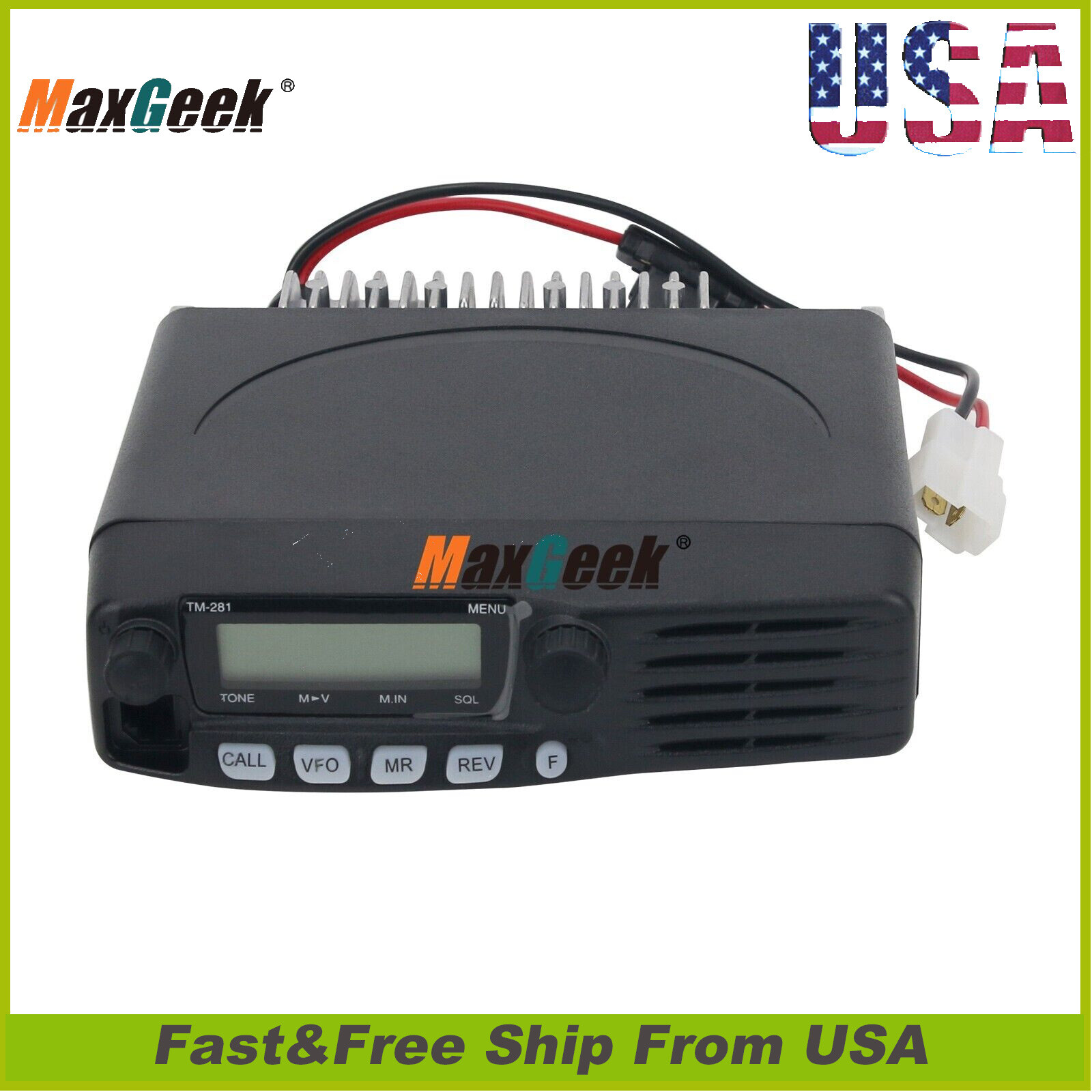 FM Transceiver Mobile Radio Car Radio Station 65W 50KM VHF Transceiver# ...