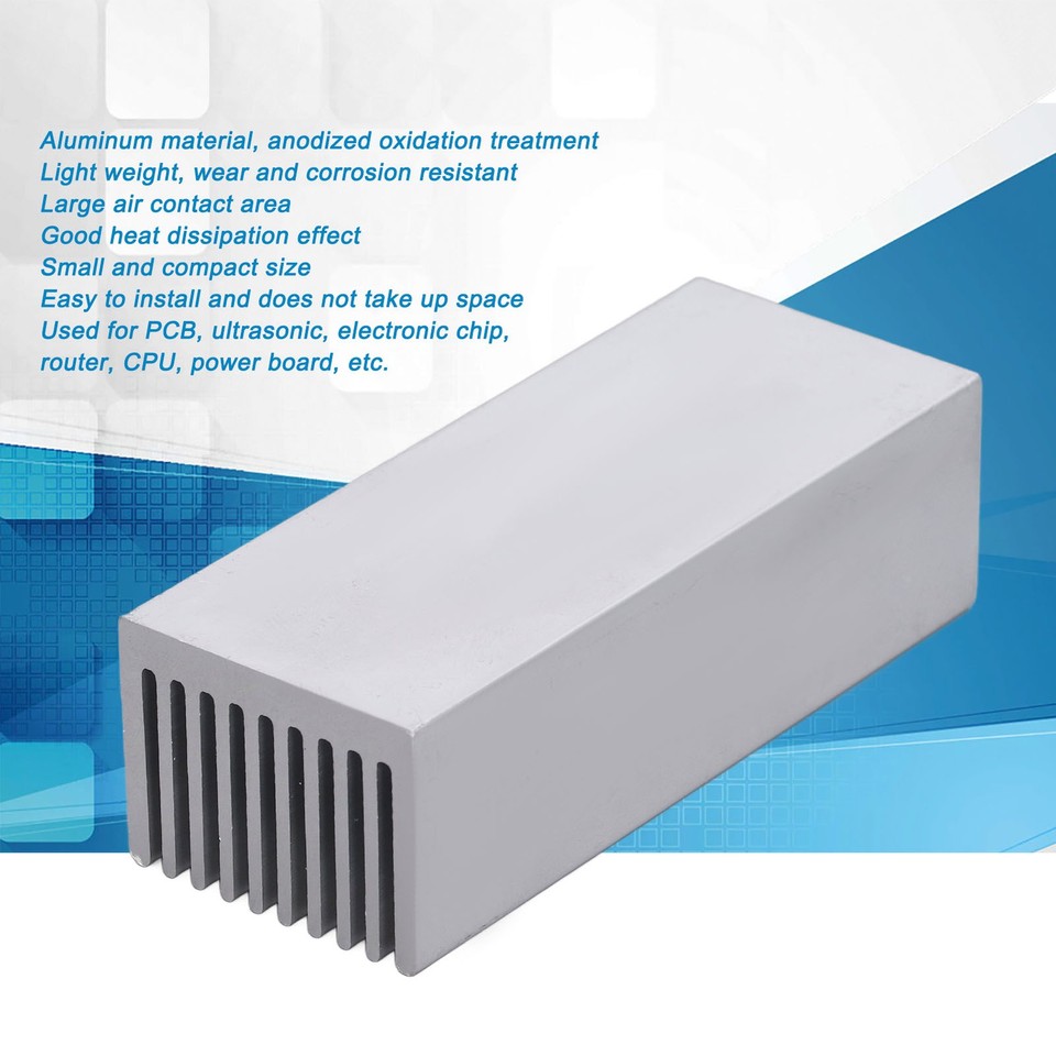 2Pcs Cooling Fins Aluminum Heat Radiator Heatsink Kit for Electronic ...