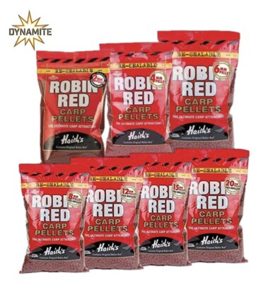 Dynamite Baits Robin Red Pellets 2mm/4mm/6mm/8mm/12mm FISHING BAIT ...