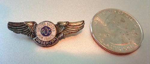 U.S. Air Force WW2 Ground Observer Corps enamel wings pin Back Vintage ...