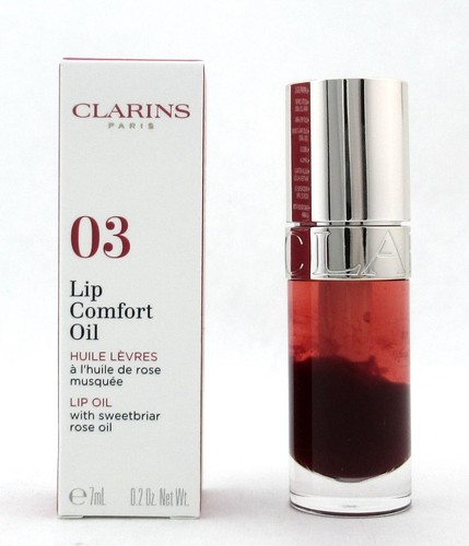Clarins 03 Cherry Lip Comfort Oil with Sweetbriar Rose Oil 7 ml./ 0.2 ...