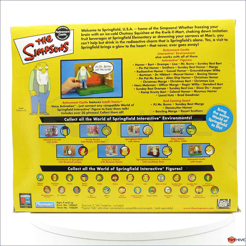 Simpsons Retirement Castle with Jasper figure Interactive Envionment ...