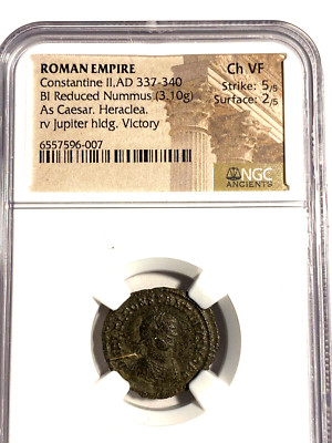 #AN42,Constantine II,Unlisted Reverse,rv Jupiter/Victory,NGC VF 5/5 ...