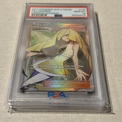 PSA 10 Lusamine 110/111 Full Art Trainer - 2017 Crimson Invasion ...