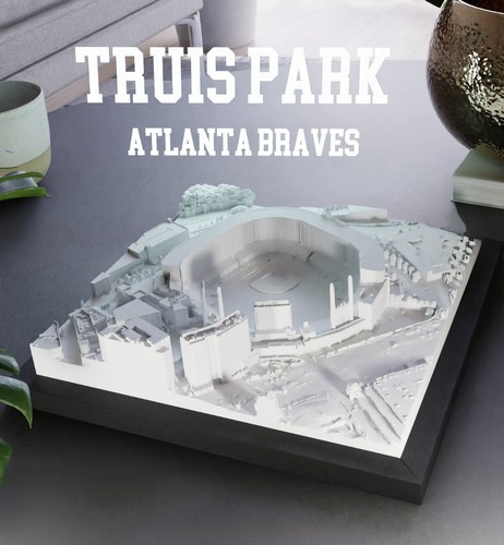 Atlanta Braves Truist Park ATL Stadium Replica Model MLB 8”x 8” Framed ...
