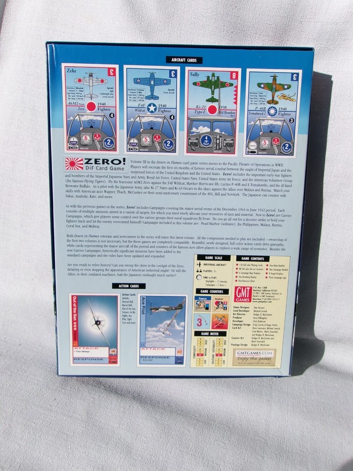 GMT Zero! Air Combat Game Unpunched VG/NM, Down in Flames | eBay